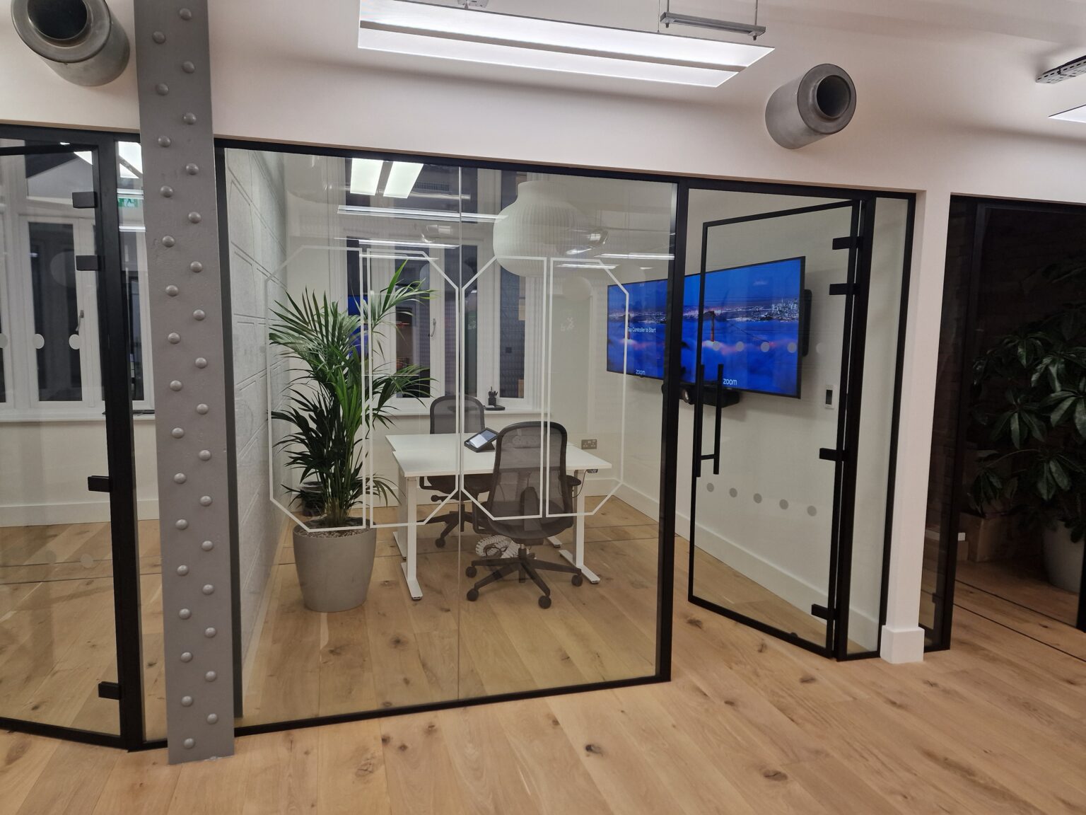 Black Framed Glass Partitions for Commercial Spaces | Kova Partitions